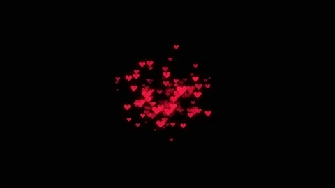 A cluster of red hearts. Animation trans... | Stock Video | Pond5
