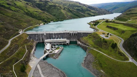 Clyde dam hydro power station on the Clu... | Stock Video | Pond5