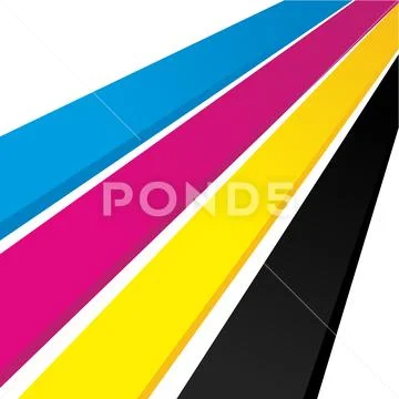 CMYK 3D Perspective Line Block Background Design: Royalty Free #90288826