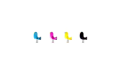 CMYK color singing birds CMYK colors iso... | Stock Video | Pond5