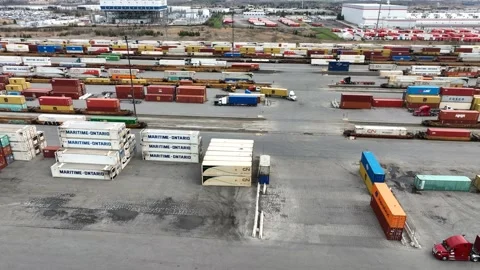 CN Rail Intermodal Rail Container Shippi... | Stock Video | Pond5