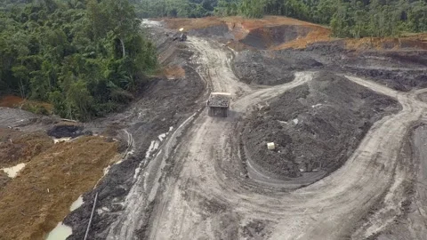 Coal getting activities in coal mining i... | Stock Video | Pond5