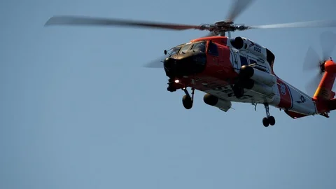 Coast Guard Helicopter In Flight, Sikors... | Stock Video | Pond5