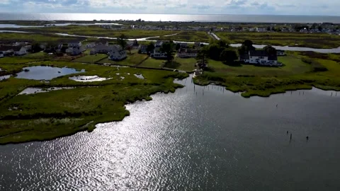 Coastal erosion on Chesapeake Bay's Tang... | Stock Video | Pond5