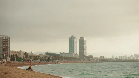 Coastal seascape on modern high rise bui... | Stock Video | Pond5