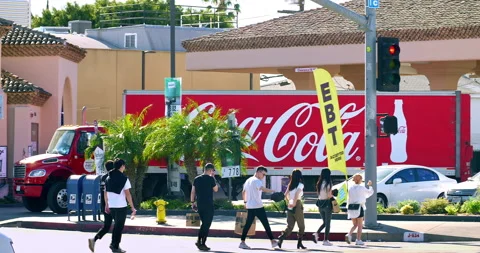 Coca-Cola truck at Shell gas station and... | Stock Video | Pond5