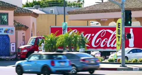 Coca-Cola truck at Shell gas station and... | Stock Video | Pond5