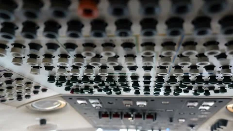 cockpit airplane shown overhead panel sc... | Stock Video | Pond5