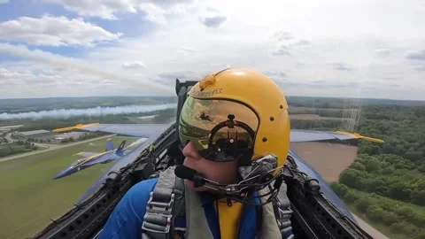 Cockpit footage of Blue Angels pilot per... | Stock Video | Pond5