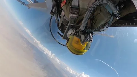 Cockpit footage of pilot performing 360 ... | Stock Video | Pond5