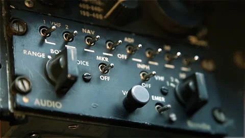 Cockpit of Old Military Aircraft, Radio ... | Stock Video | Pond5