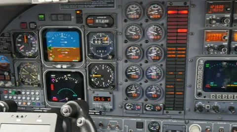 Cockpit of Piaggio P180 Avanti Twin Engi... | Stock Video | Pond5
