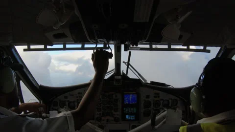 Cockpit pilot - fast motion descent flyi... | Stock Video | Pond5
