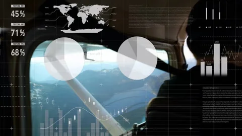 In cockpit, pilot using animation of dat... | Stock Video | Pond5