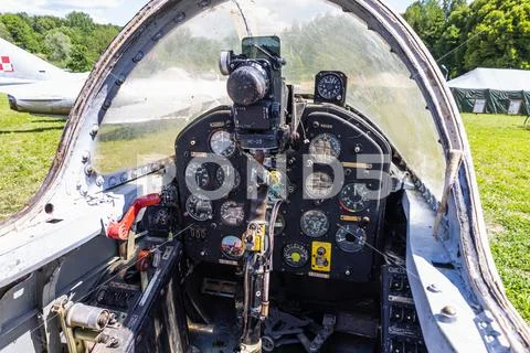 The cockpit of Polish jet trainer PZL TS-11 Iskra also called Spark ...