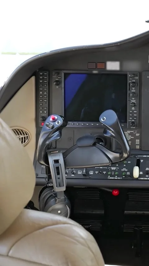 cockpit reveal inside private jet instru... | Stock Video | Pond5