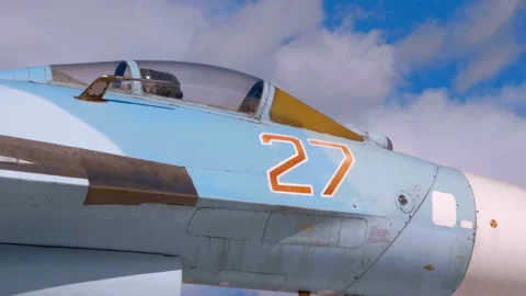 The cockpit of a Russian fighter against... | Stock Video | Pond5