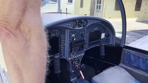 Cockpit of the small propeller plane | Stock Video | Pond5