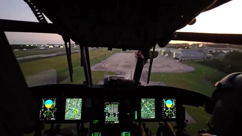 From the cockpit U.S. Army pilots approa... | Stock Video | Pond5