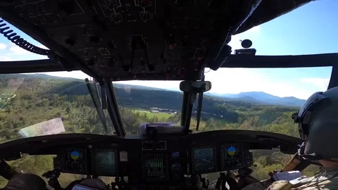 From the cockpit U.S. Army pilots flying... | Stock Video | Pond5