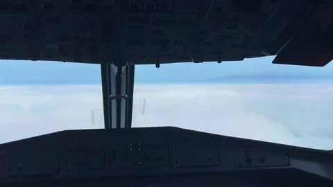 Cockpit view of an airplane in flight cr... | Stock Video | Pond5