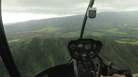 Cockpit view from helicopter flying on r... | Stock Video | Pond5