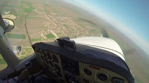 Cockpit View from Small Aircraft | Stock Video | Pond5