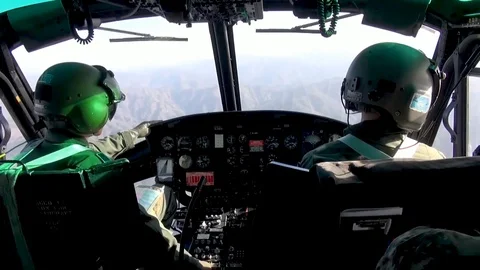 Cockpit view of UH-60 Black Hawk pilots ... | Stock Video | Pond5