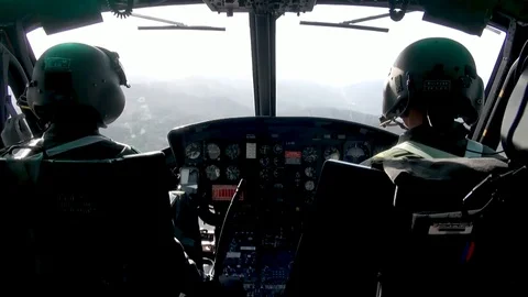 Cockpit view of UH-60 Black Hawk pilots ... | Stock Video | Pond5
