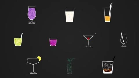 Cocktail Animated Stickers for After Effects ~ After Effects #270205976