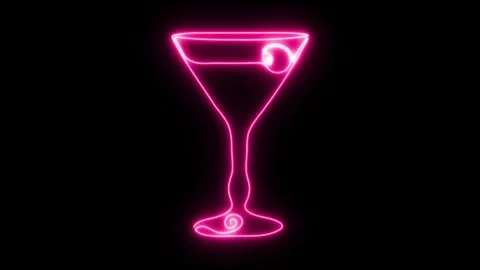 cocktail animation one continuous line d... | Stock Video | Pond5
