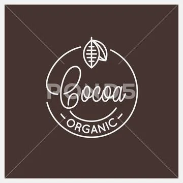 Cocoa lettering logo. Round linear logo of cocoa ~ Clip Art #117370107