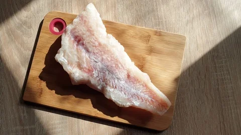 Cod fish fillet. Fresh cod fish. Diet fi... | Stock Video | Pond5