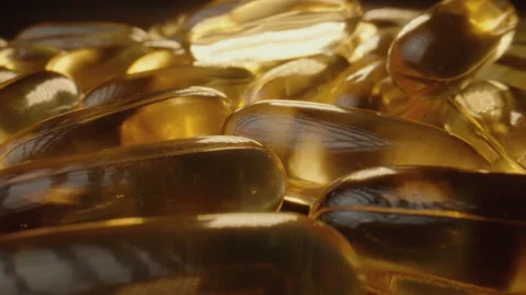 Cod liver fish oil gel capsules. Omega 3... | Stock Video | Pond5