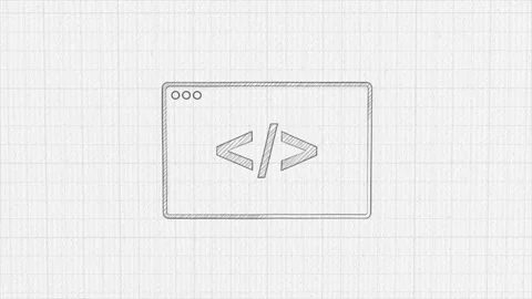 Code browser icon with color drawing eff... | Stock Video | Pond5