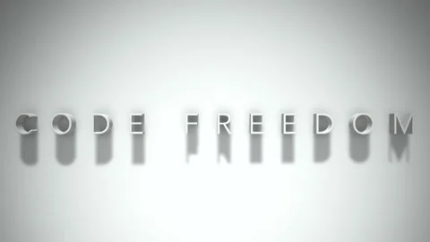 code freedom 3D title animation white te... | Stock Video | Pond5