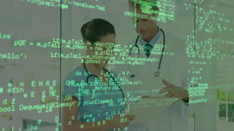 Code overlay scrolling leading doctor an... | Stock Video | Pond5