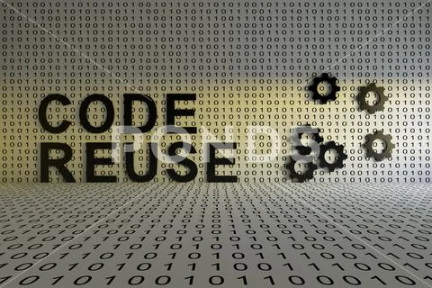 CODE REUSE concept text sunlight 3D illustration ~ Clip Art #205548131