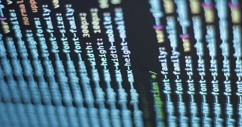 Coding web on screen scrolling CSS, vert... | Stock Video | Pond5