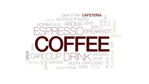 Coffee animated word cloud, text design ... | Stock Video | Pond5