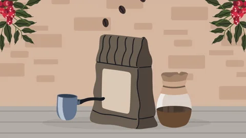 coffee bag packing product animation | Stock Video | Pond5