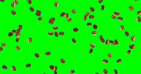 Coffee beans falling on green screen bac... | Stock Video | Pond5