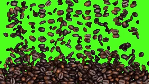 coffee beans falling on green screen chr... | Stock Video | Pond5