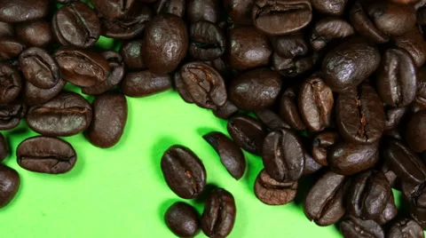 Coffee Beans on a Green Screen | Stock Video | Pond5