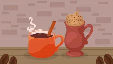 coffee cup and mug animation | Stock Video | Pond5