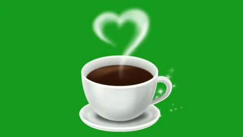 Coffee cup motion graphics with green sc... | Stock Video | Pond5