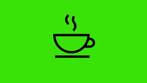 Coffee line icon animation on the green ... | Stock Video | Pond5