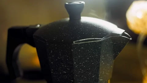The coffee machine on fire. Coffee brewi... | Stock Video | Pond5