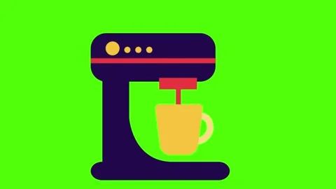 Coffee machine on a green screen backgro... | Stock Video | Pond5