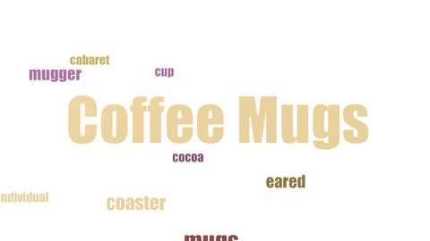 Coffee Mugs Word Cloud Animated On White... | Stock Video | Pond5